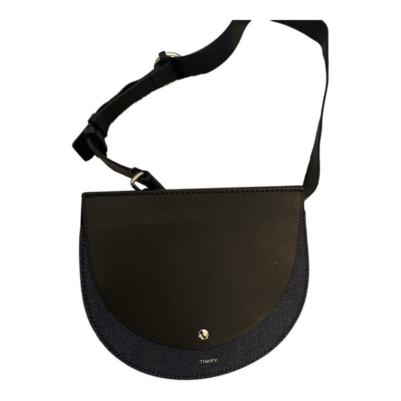 Theory | Bags | Theory Post Saddle Belt Bag Denim Black Leather ...